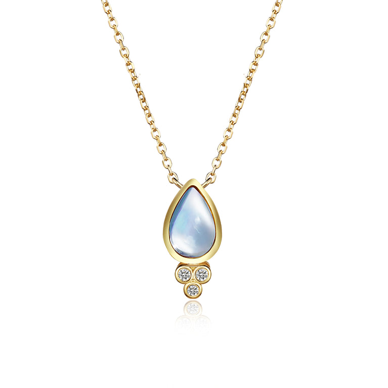 Ayla Pear-Shaped Moonstone Diamond Necklace – Kai Fine Jewelry